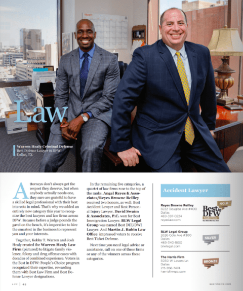 Dallas Best of The Best | Warren Healy Law Firm